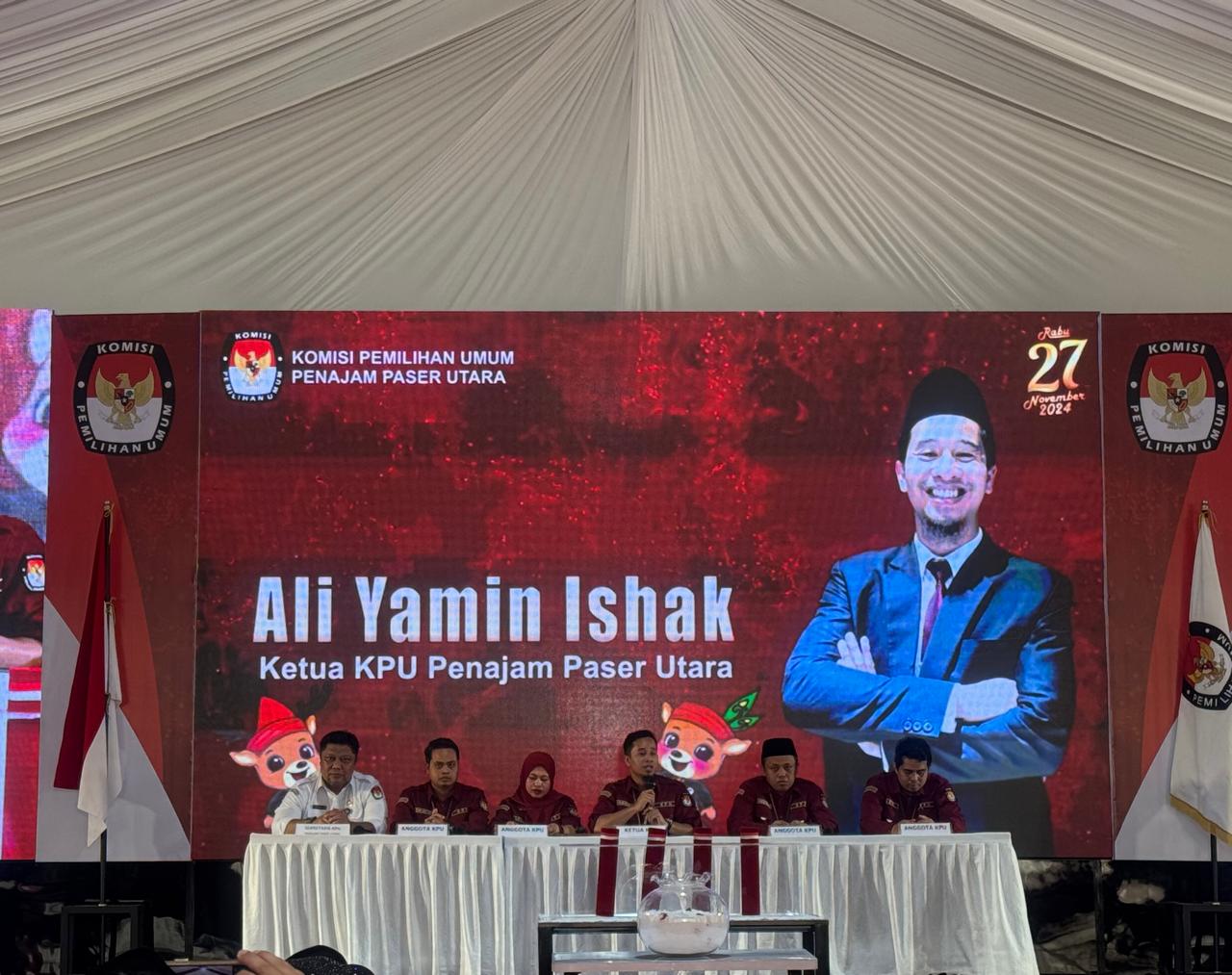 Resmi, KPU Tetapkan Nomor Urut Paslon Pilkada PPU 2024